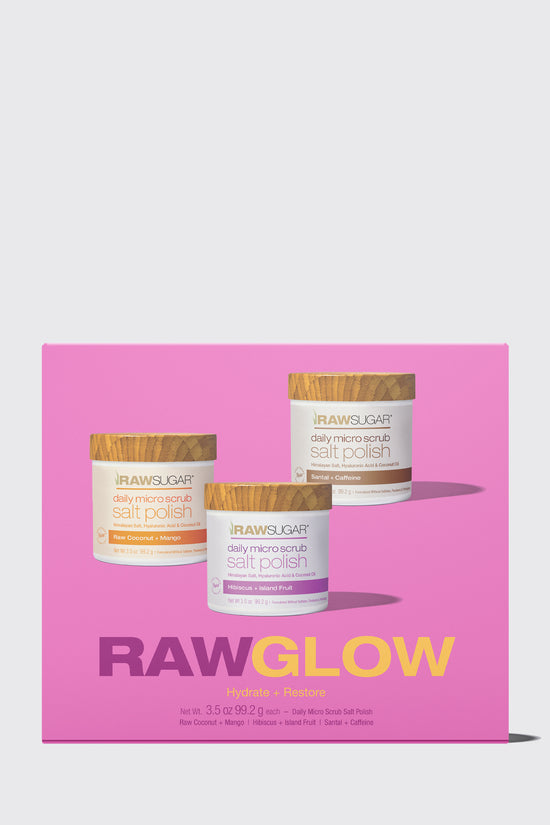 Raw Glow | 3 Piece Sugar Scrub Set | Raw Sugar